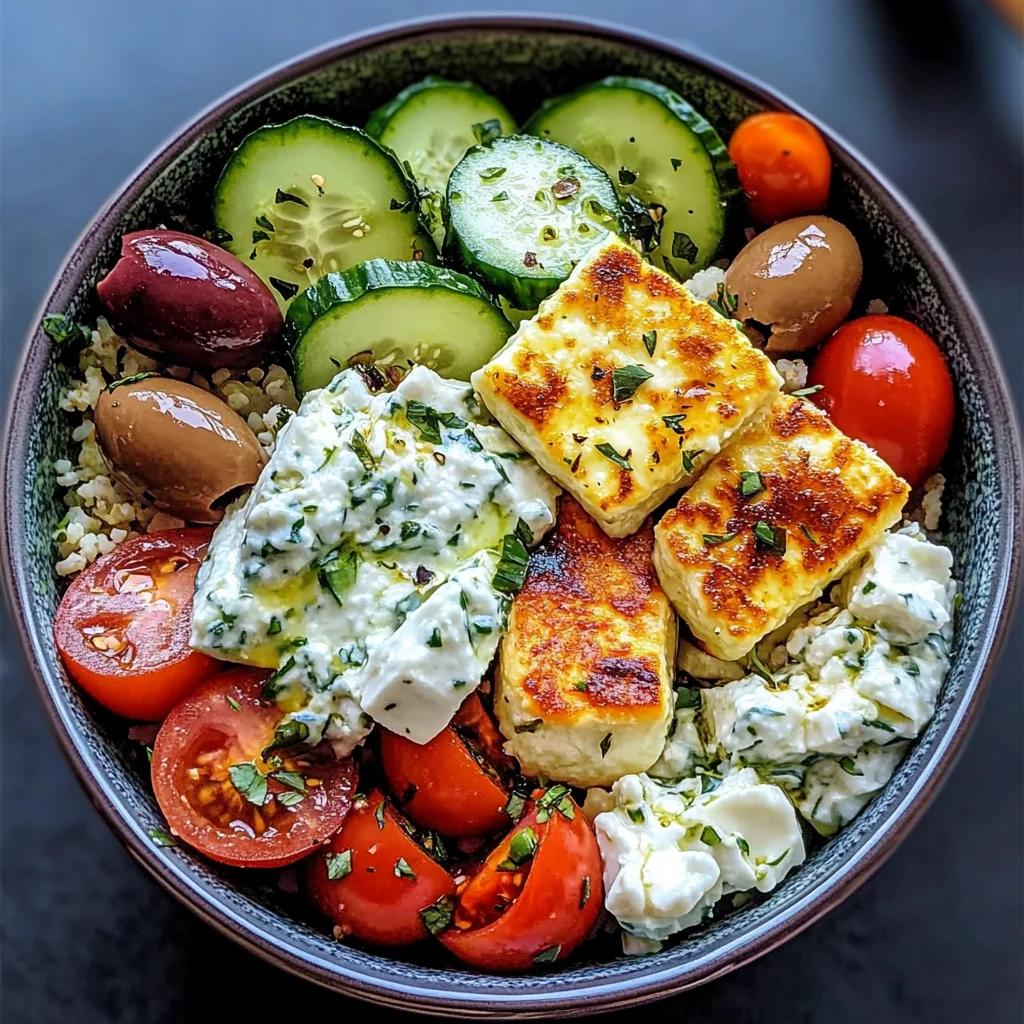 Greek Halloumi Bowls with Tzatziki